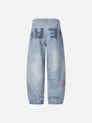 AELFRIC EDEN Inverted Graphic Baggy Barrel Jeans