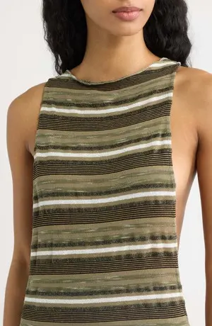JADED LONDON Embellished Backless Striped Mini Dress