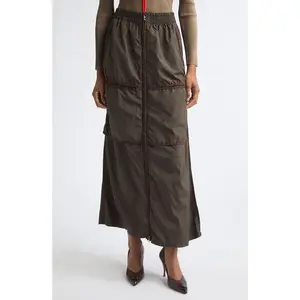 DIESEL® O-hyton Maxi Skirt With Two-way Zipper And Pockets