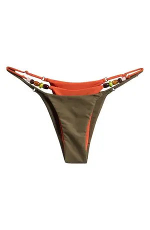 JADED LONDON Beaded Layered Bikini Bottoms - Multi