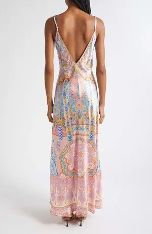 Camilla Gaudi Print Silk Charmeuse Slipdress - Howdy Gaudi
