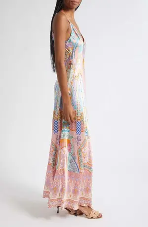 Camilla Gaudi Print Silk Charmeuse Slipdress - Howdy Gaudi