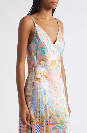 Camilla Gaudi Print Silk Charmeuse Slipdress - Howdy Gaudi