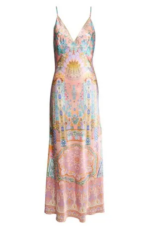 Camilla Gaudi Print Silk Charmeuse Slipdress - Howdy Gaudi