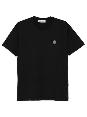 Stone Island Slim Fit T-shirt With Compass Patch - Black