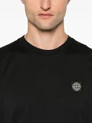 Stone Island Slim Fit T-shirt With Compass Patch - Black