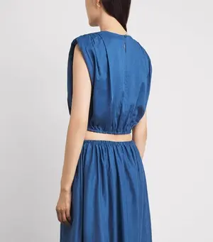 TOCCIN Linen-cotton Sirelle Crop Top
