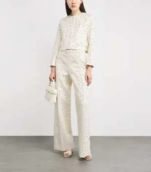 Sandro Cotton-blend Sequin Straight Trousers