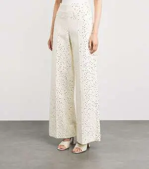 Sandro Cotton-blend Sequin Straight Trousers