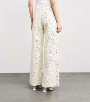 Sandro Cotton-blend Sequin Straight Trousers