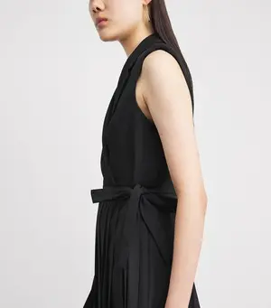 Sandro Sleeveless Lace-detail Blazer Midi Dress