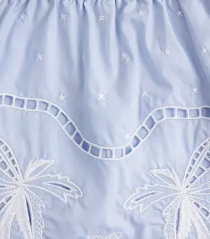 Sandro Cotton Embroidered Open-work Shorts
