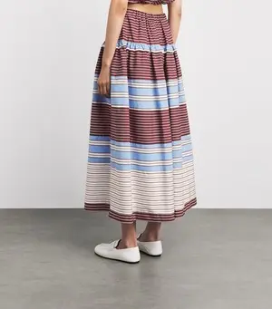 Sandro Cotton Stripe Maxi Skirt