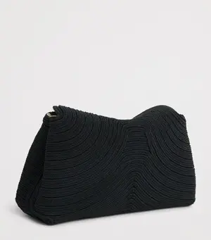 TOTEME Mini Woven Clutch Bag With Gold Tone Clasp - Black