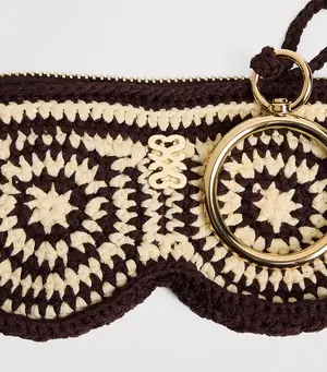 Sandro Crochet Glasses Case With Gold Tone Hardware
