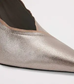 ALLSAINTS Metallic Leather Vera Pumps 100