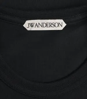 JW Anderson Cotton Embroidered Anchor T-shirt - Black