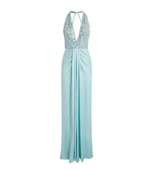 Jenny Packham Embellished Namira Gown - Blue