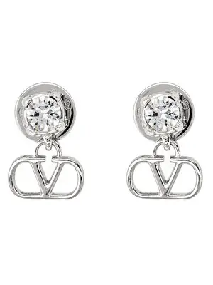 Valentino Garavani Orecchini "vlogo Signature" Con Strass - Silver