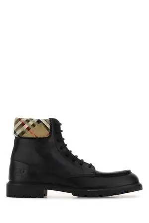 Burberry Leather Ankle Boots - Black