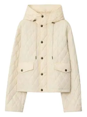 Burberry Quilted Hooded Jacket - Beige