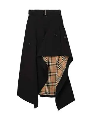 Burberry High-waisted Asymmetrical Midi Skirt - Nero