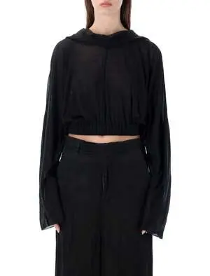 Rick Owens Cropped Hooded T-shirt