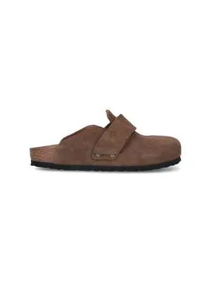 BIRKENSTOCK 100% Leather Buckled Clogs - Brown