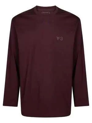Y3 Long Sleeve Cotton T-shirt - Rosso