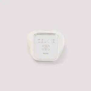 Celine CELINE Square Signet Ring Metallic