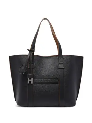 Hogan Script Small Leather Tote Bag - Brown
