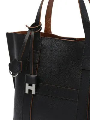 Hogan Script Small Leather Tote Bag - Brown