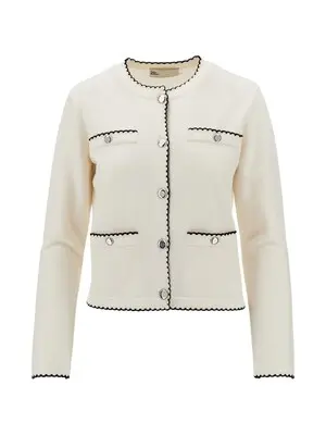 Tory Burch Kendra Wool Cardigan - White