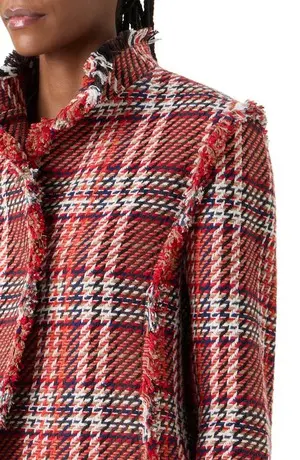 Akris Check Tweed Crop Jacket