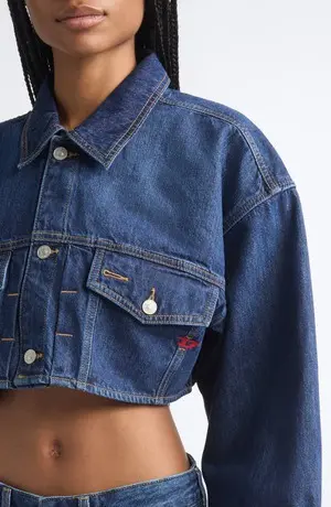 DIESEL® De-malley Cropped Jacket With Embroidered Logo