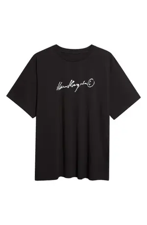 MAISON MARGIELA Overdyed Logo Graphic T-shirt - Black