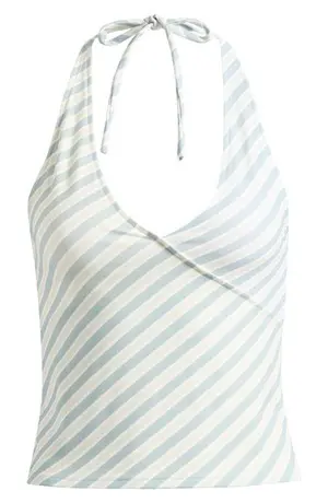 PACSUN Camilla Knit Halter Neck Top - Stripe
