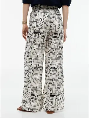 Tommy Hilfiger Allover Flag Linen-blend Pull-on Pant