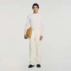 Sandro Baggy Contrast Jeans - Ecru