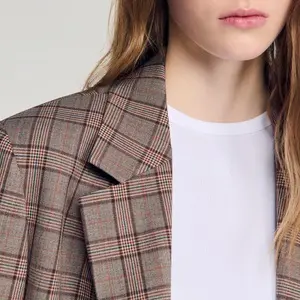 Sandro Check Suit Jacket