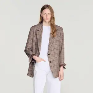 Sandro Check Suit Jacket