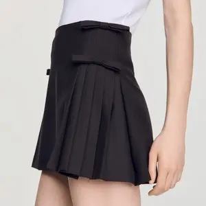 Sandro Mini Pleated Wool Skirt