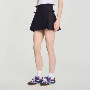 Sandro Mini Pleated Wool Skirt