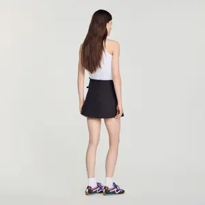 Sandro Mini Pleated Wool Skirt