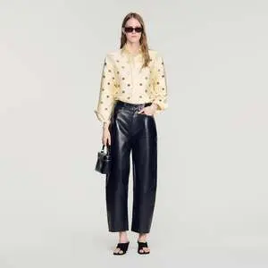 Sandro Openwork Rhinestone Shirt - Vanilla