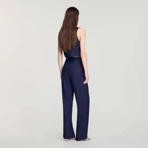 Sandro Striped Sequin Trousers