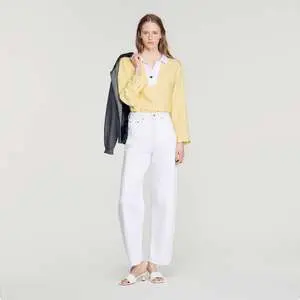 Sandro Striped Cotton Top - Yellow