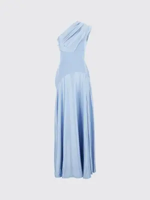 Solace London Asymmetrical Draped Gown - Blue