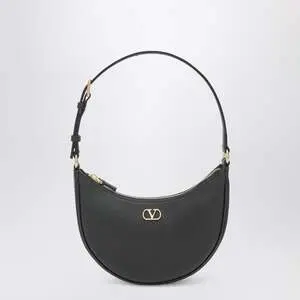 Valentino Garavani Vlogo Signature Mini Hobo Bag In Leather - Black