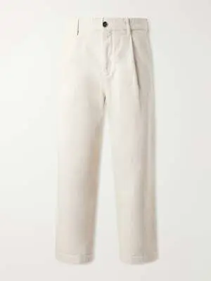 Barena Venezia Straight-leg Pleated Cotton-drill Trousers